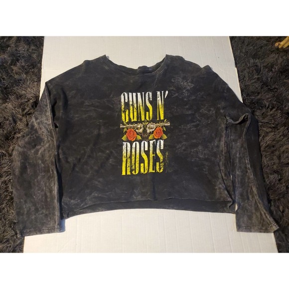 Guns N' Roses | Tops | Gun N Roses Large Long Sleeve Distressed Black ...